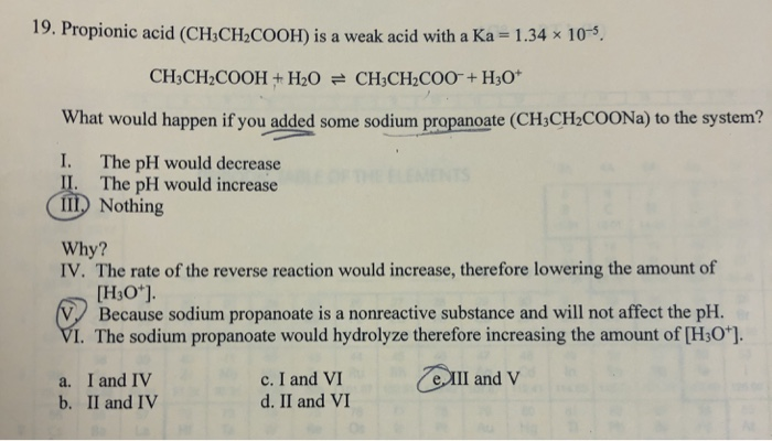Solved 19. Propionic acid (CH,CH CoOH) is a weak acid with a | Chegg.com
