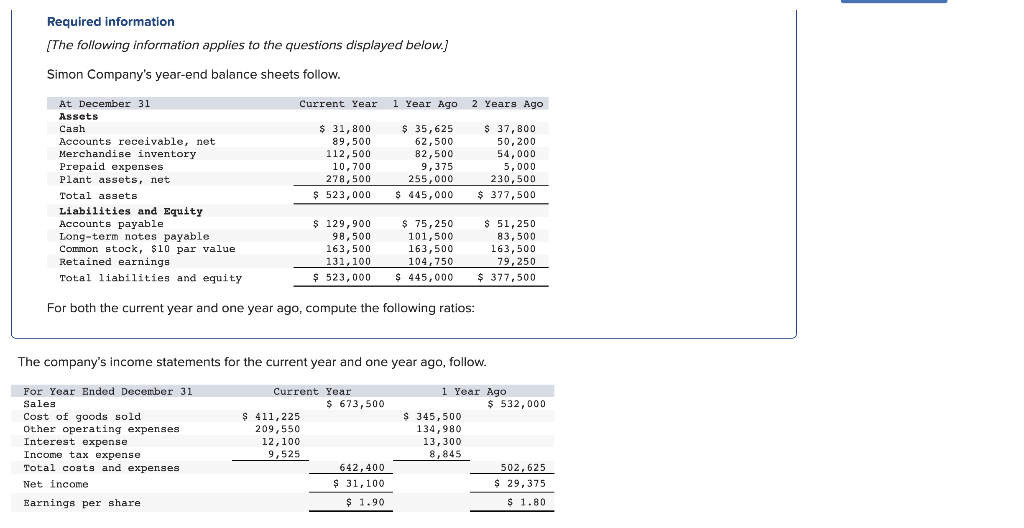 Solved (2-a) Compute debt-to-equity ratio for the current | Chegg.com