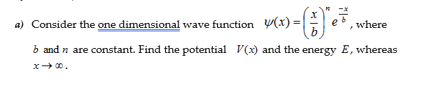 Solved n -X .X a) Consider the one dimensional wave function | Chegg.com