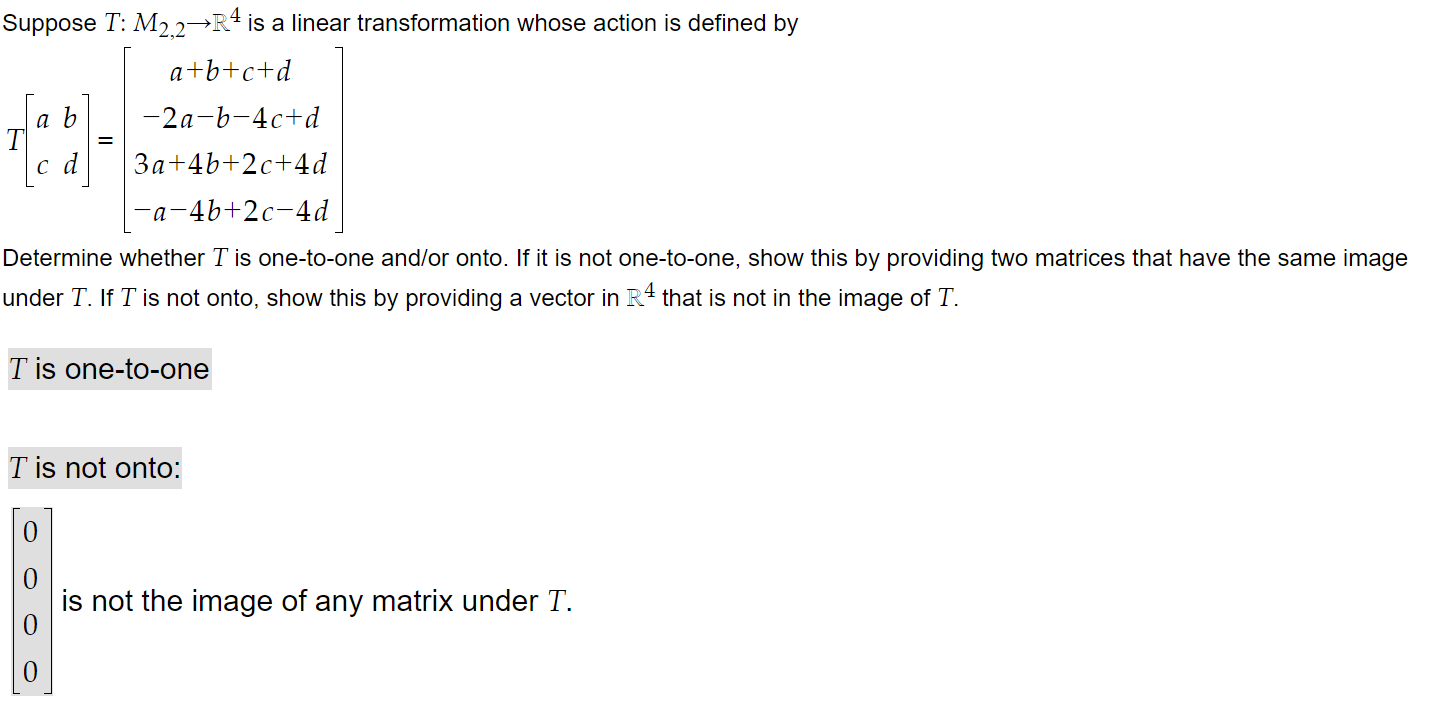 Solved Suppose T: M2,2-R4 is a linear transformation whose | Chegg.com