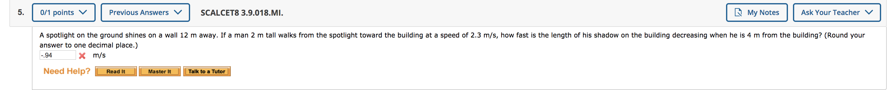 Solved 0/1 points V Previous Answers V. SCALCET8 3.9.018.MI. | Chegg.com Solved 0/1 points V Previous Answers V. SCALCET8 3.9.018.MI. | Chegg.com