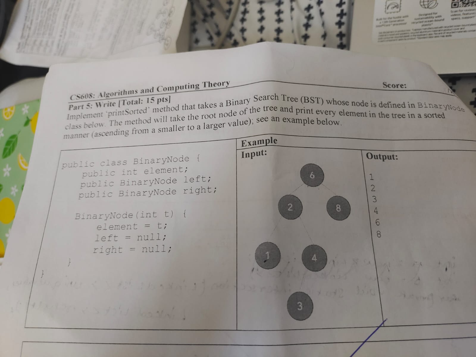 Solved Part 5 Write Total 15 ﻿pts Class Below The Method 