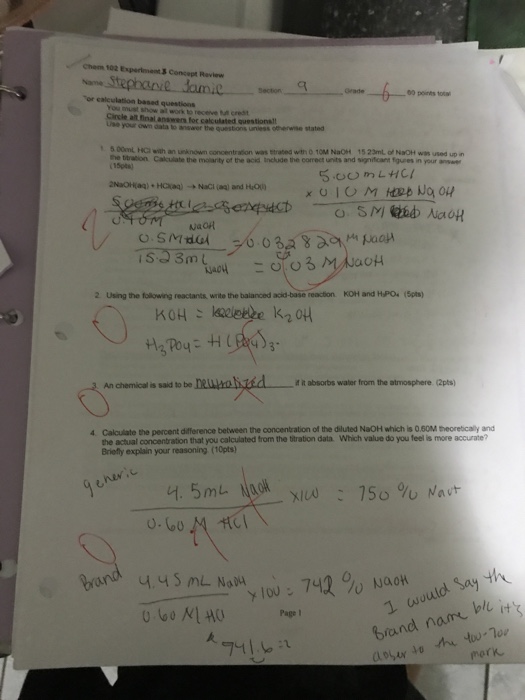 Solved Chem 102 Experiments Concept Review You must show al | Chegg.com Solved Chem 102 Experiments Concept Review You must show al | Chegg.com