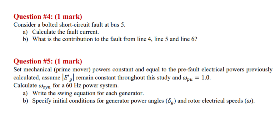 Question #4: (1 mark) Consider a bolted short-circuit | Chegg.com