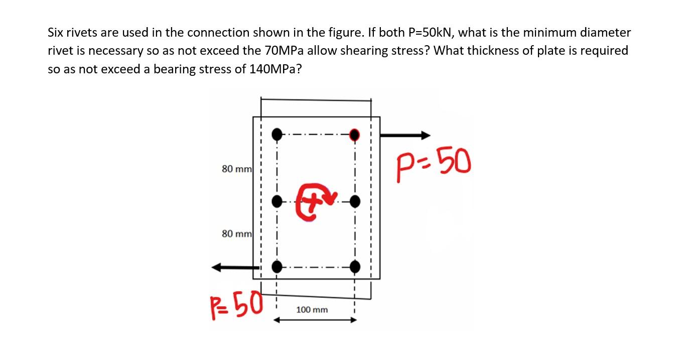 Solved Six rivets are used in the connection shown in the | Chegg.com