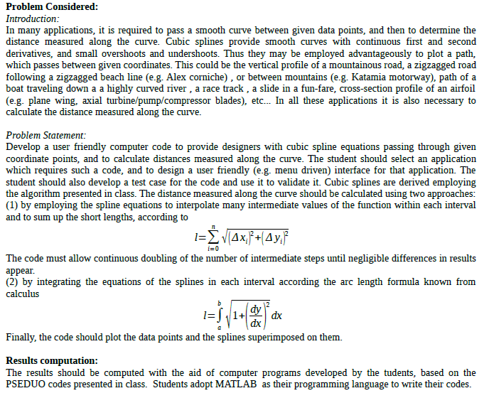 Using Spline Interpolation Algorithm And Using Matlab