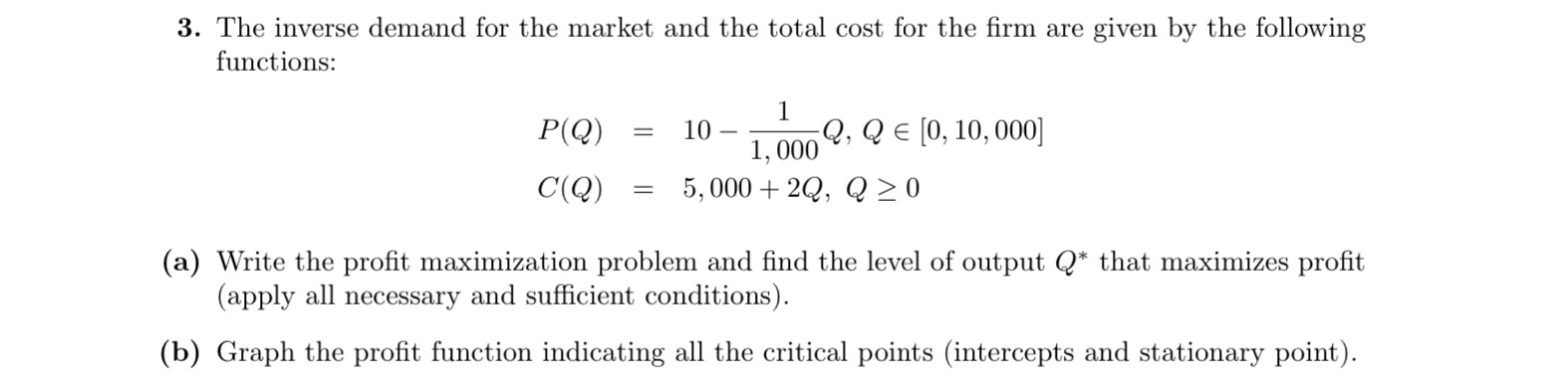 Solved 3. The inverse demand for the market and the total | Chegg.com