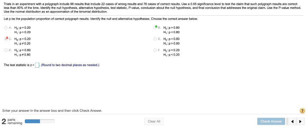 Solved Trials in an experiment with a polygraph include 98 | Chegg.com