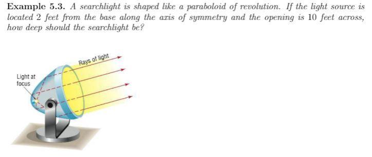Solved Example 5.3. A searchlight is shaped like a | Chegg.com