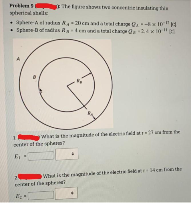 Solved Problem 9 3): The figure shows two concentric | Chegg.com