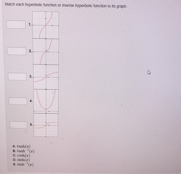 Solved Match each hyperbolic function or inverse hyperbolic | Chegg.com Solved Match each hyperbolic function or inverse hyperbolic | Chegg.com