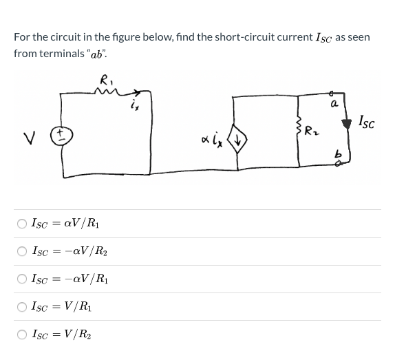 Solved For the circuit in the figure below, find the | Chegg.com