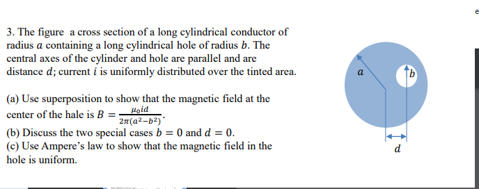 Solved 3. The figure a cross section of a long cylindrical | Chegg.com