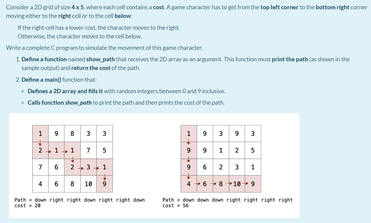 Solved Consider a 2D grid of size 4 x 5, where each cell | Chegg.com