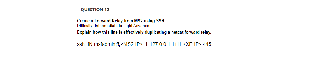 Question 12 Create A Forward Relay From Ms2 Using Ssh 6300