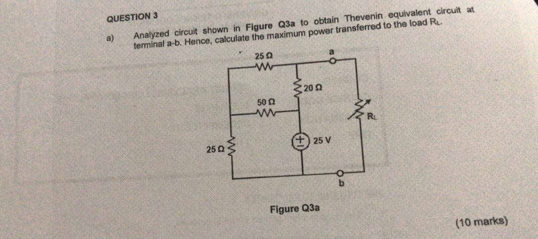 Solved QUESTION 3 a) Analyzed circuit shown in Figure Q3a to | Chegg.com