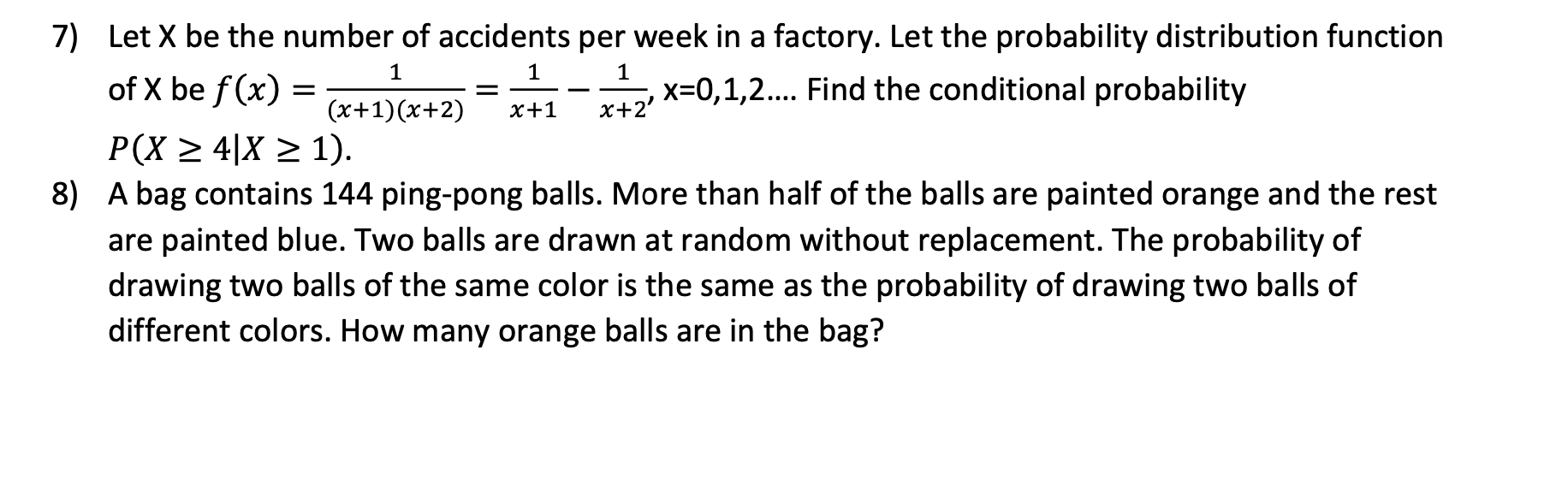 Solved 7) Let X be the number of accidents per week in a | Chegg.com