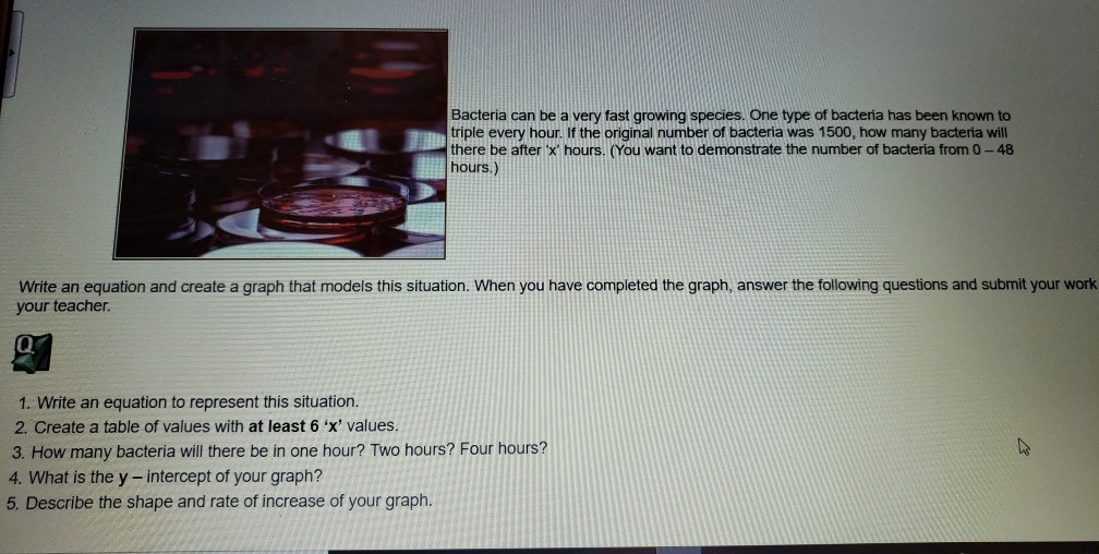 Solved Bacteria can be a very fast growing species. One type | Chegg.com