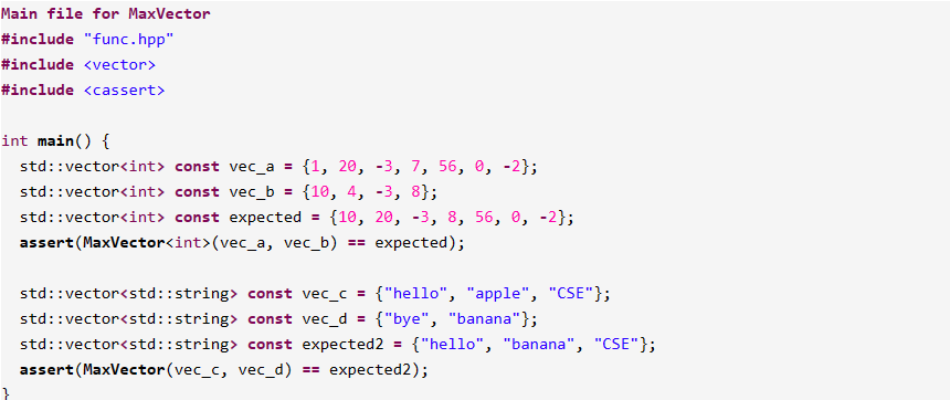 Solved In the folder "MaxVector" is an | Chegg.com