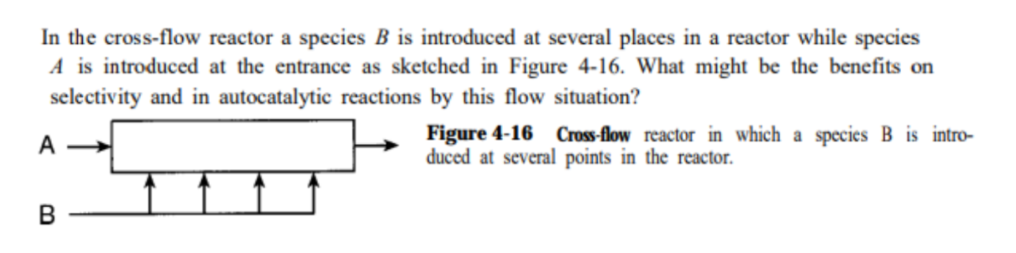 Solved In the cross-flow reactor a species \( ﻿B \) ﻿is | Chegg.com