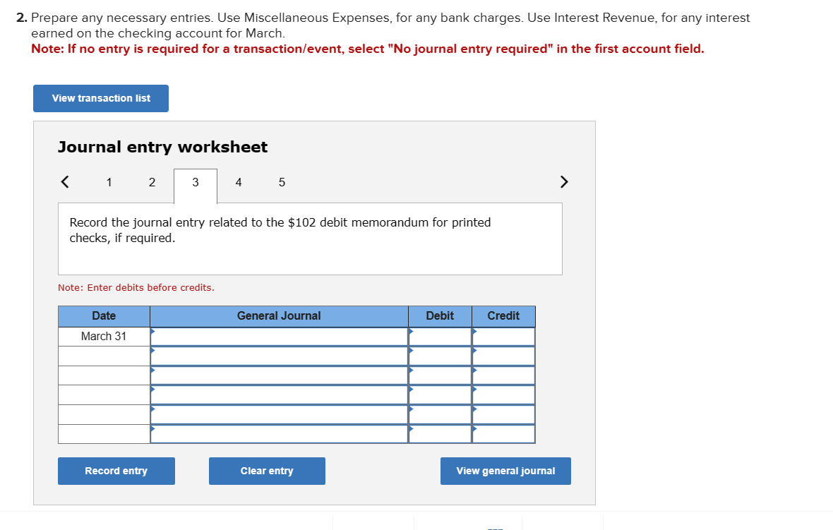Solved 2. Prepare any necessary entries. Use Miscellaneous | Chegg.com