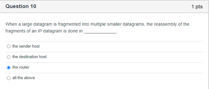 Solved When a large datagram is fragmented into multiple | Chegg.com