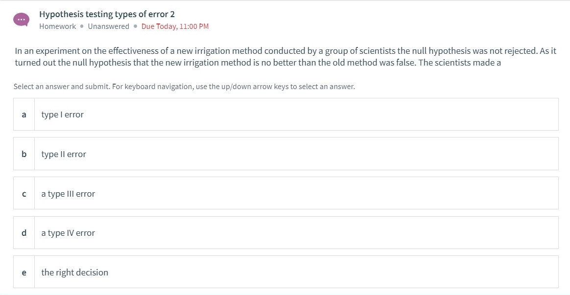 Solved Hypothesis testing types of error 2 Homework. | Chegg.com