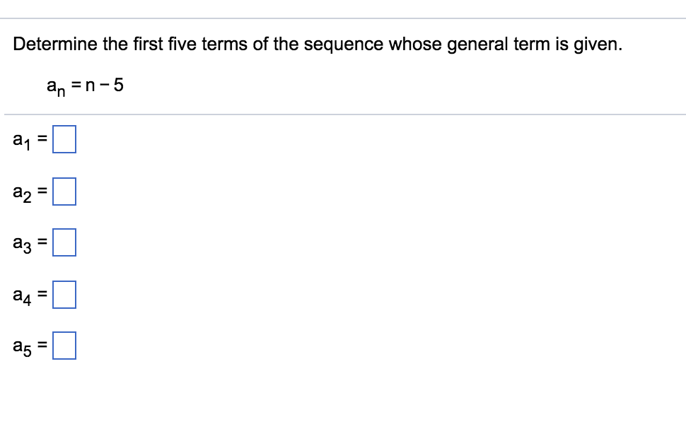 Solved Determine the first five terms of the sequence whose | Chegg.com