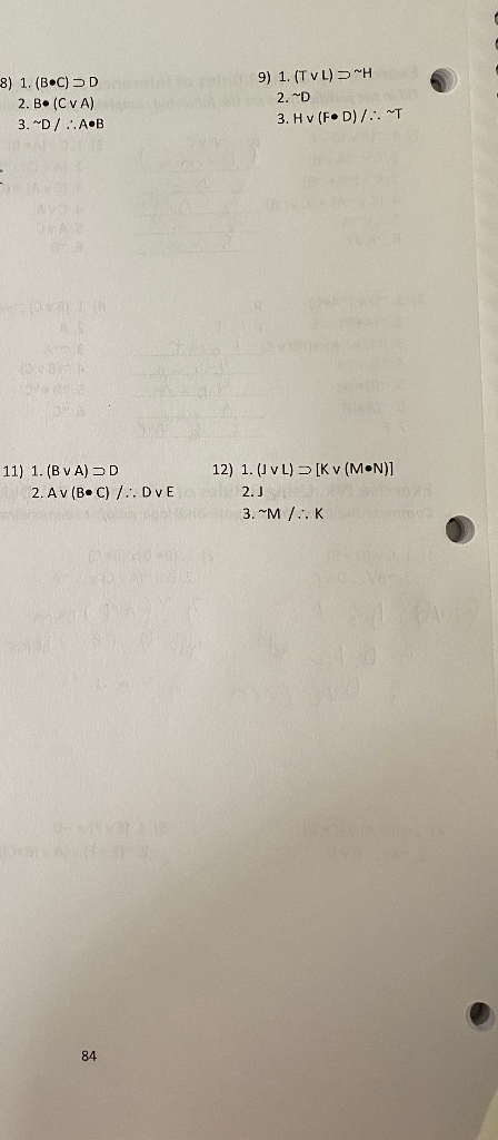 Solved Sentential/Propositional Logic Rules First 3 Valid | Chegg.com