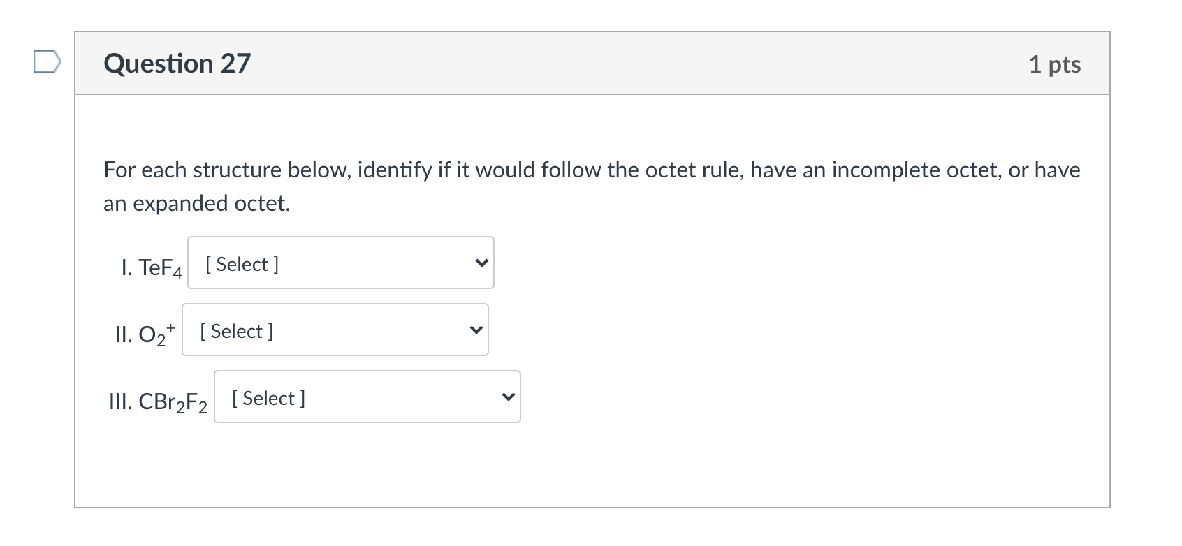 Solved Question 27 1 pts For each structure below, identify | Chegg.com