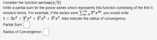 Solved Consider the function arctan(2/5). Write a partial | Chegg.com