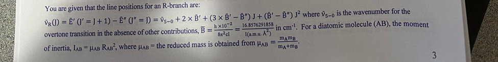 Solved You are given that the line positions for an R-branch | Chegg.com