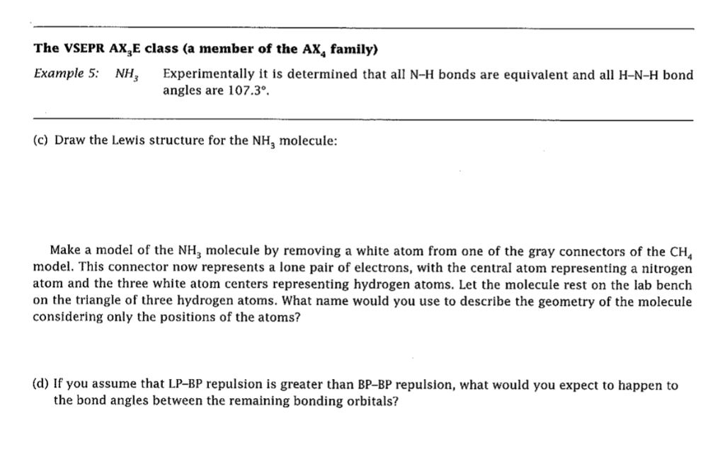 Solved The VSEPR AX,E class (a member of the AX4 family) | Chegg.com