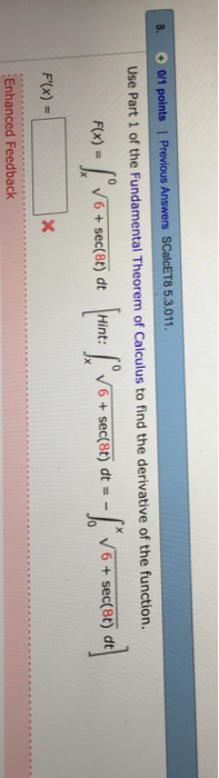 Solved 11. O 0/1 points l Previous Answers SCalcET8 5.3.061 | Chegg.com Solved 11. O 0/1 points l Previous Answers SCalcET8 5.3.061 | Chegg.com