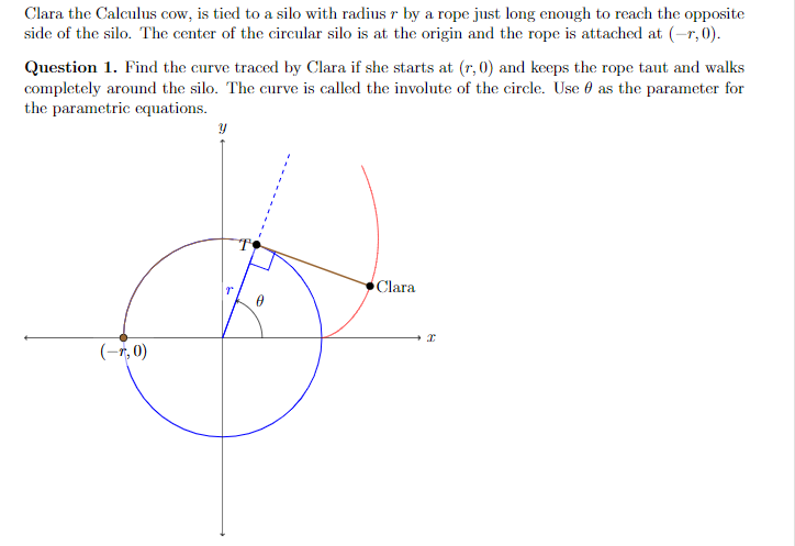 Solved Clara the Calculus cow, is tied to a silo with radius | Chegg.com