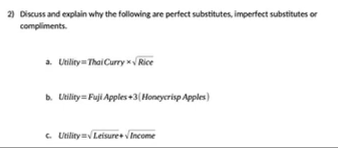 Solved 2) Discuss and explain why the following are perfect | Chegg.com