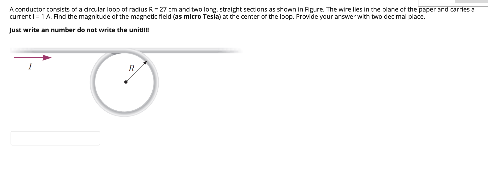 Solved A conductor consists of a circular loop of radius R = | Chegg.com