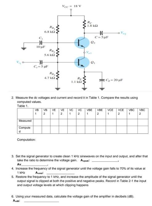 2. Measure the dc voltages and current and record it | Chegg.com