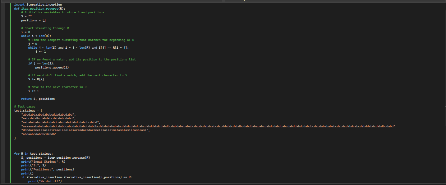 Solved def iterrative_insertion(S, positions): R=S offset =0 | Chegg.com