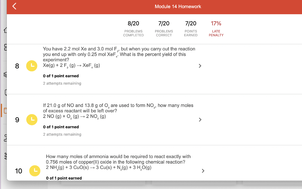 Solved Module 14 Homework 7/20 17% 2 8/20 PROBLEMS COMPLETED | Chegg.com