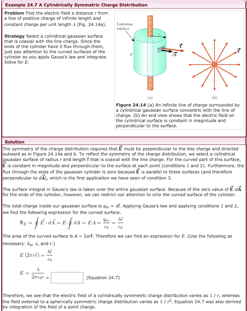 Solved Example 24 7 A Cylindrically Symmetric Charge