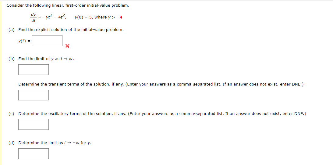 Solved Consider the following linear, first-order | Chegg.com