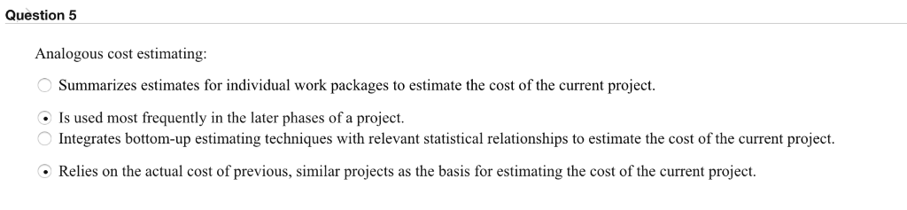 Analogous Estimating