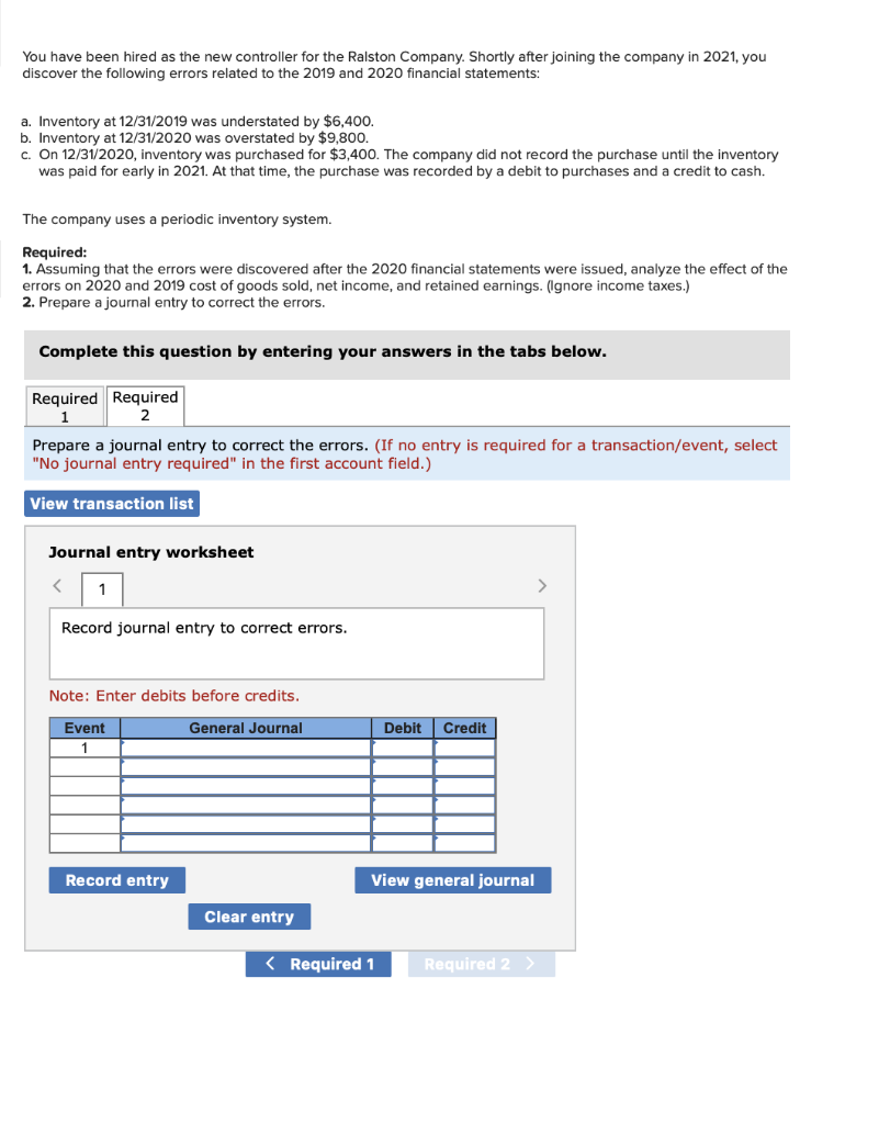 Solved You have been hired as the new controller for the | Chegg.com