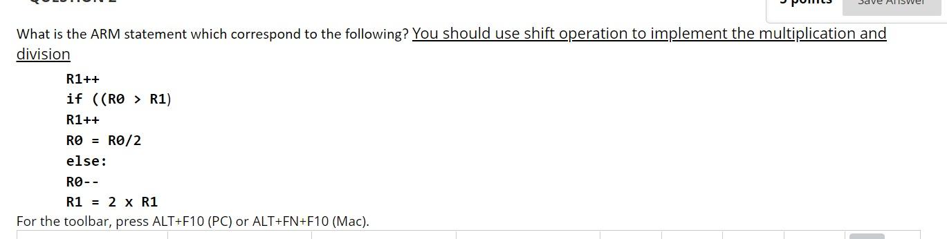 Solved What is the ARM statement which correspond to the | Chegg.com