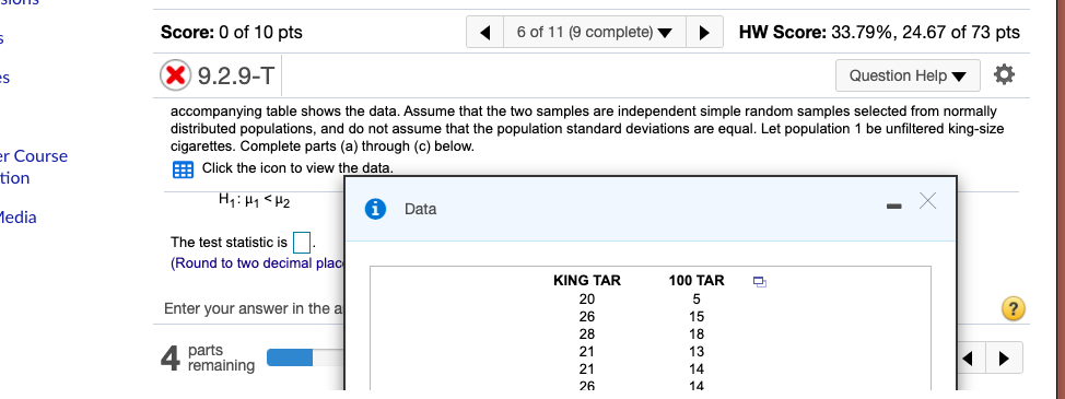 Solved D MyStatLab Data Set StatCrunch Applets Edit Row KING | Chegg.com