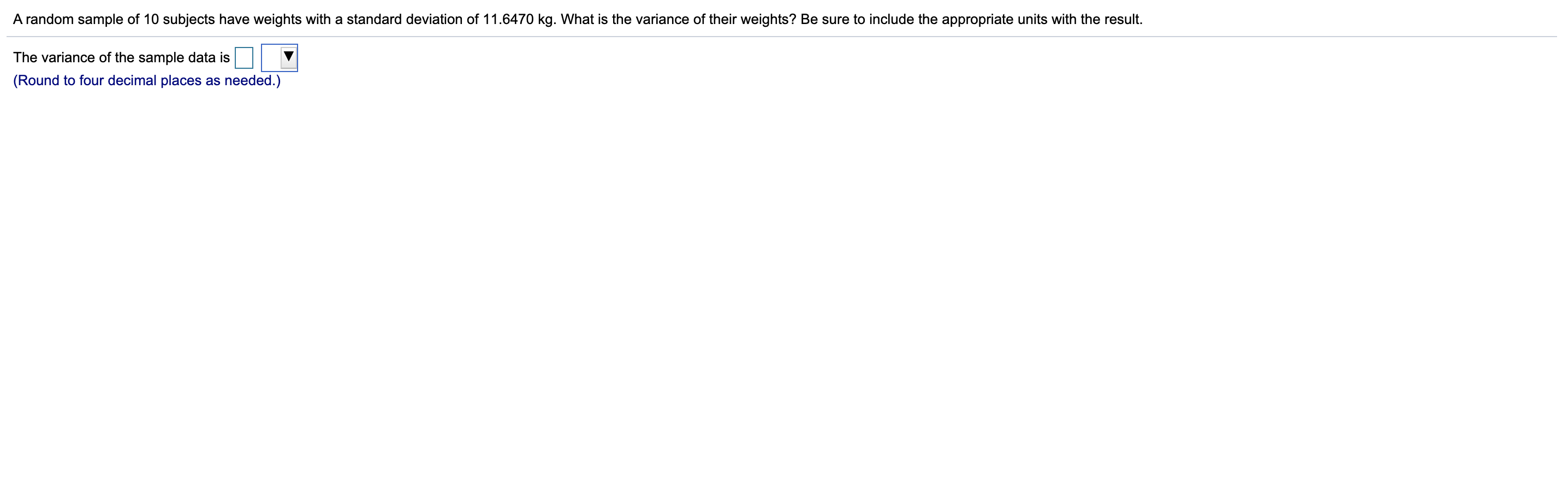 Solved A Random Sample Of 10 Subjects Have Weights With A 0488
