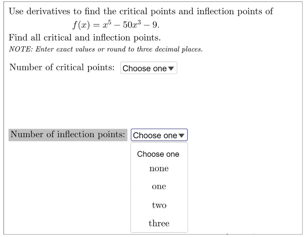 Solved use derivatives to find the critical points and | Chegg.com