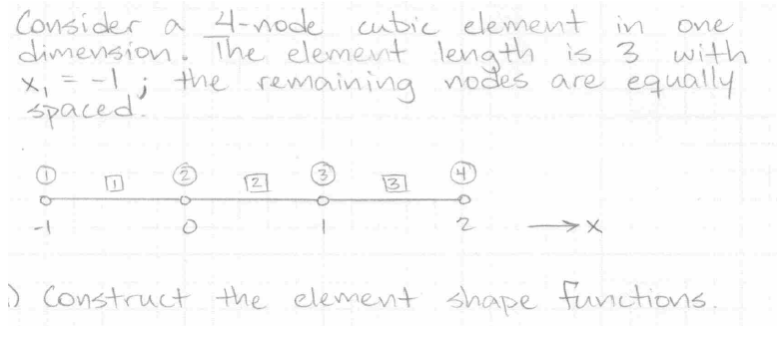Solved one Consider a 4-node cubic element in dimension. The | Chegg.com