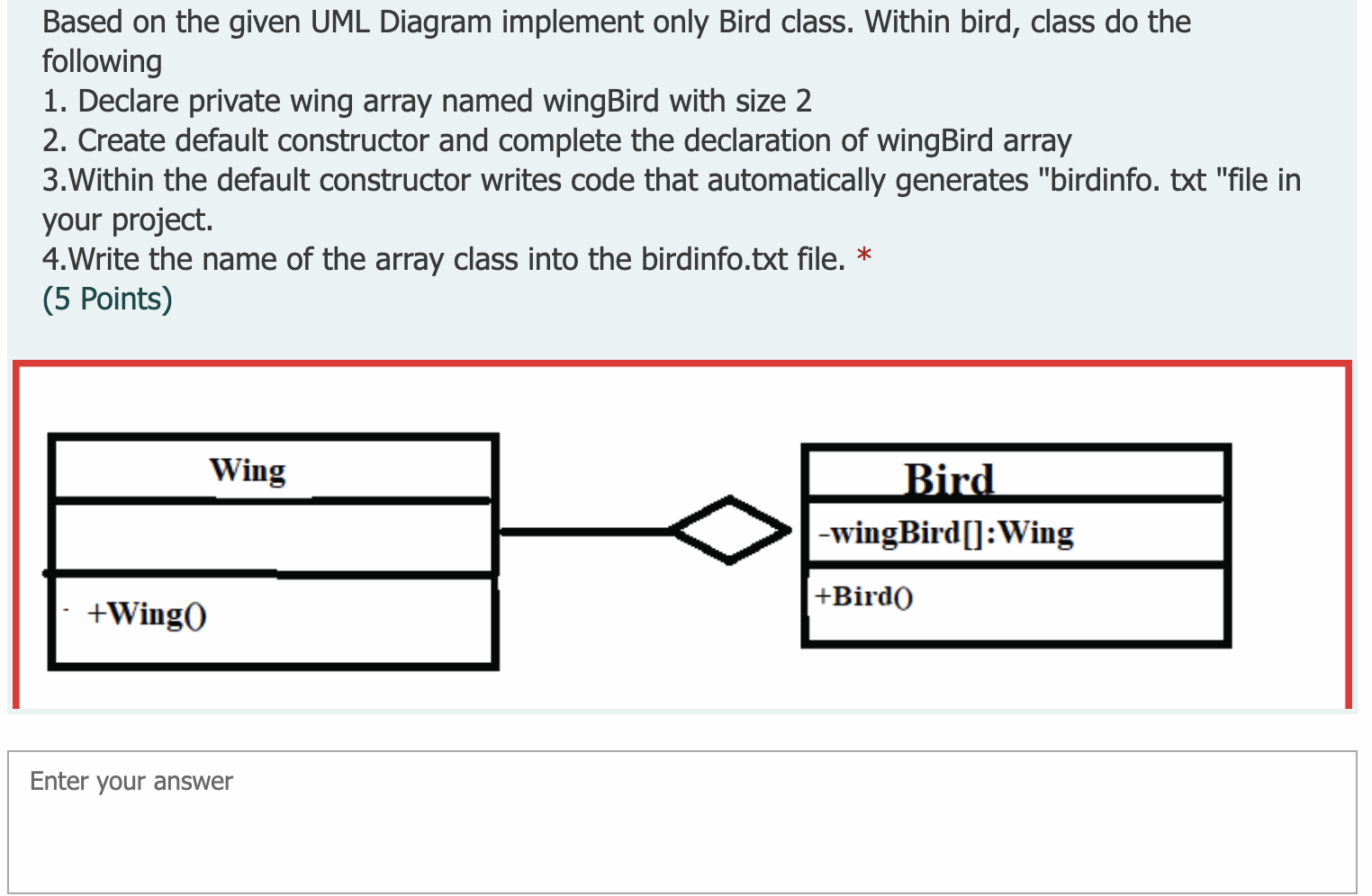 Solved Based on the given UML Diagram implement only Bird | Chegg.com
